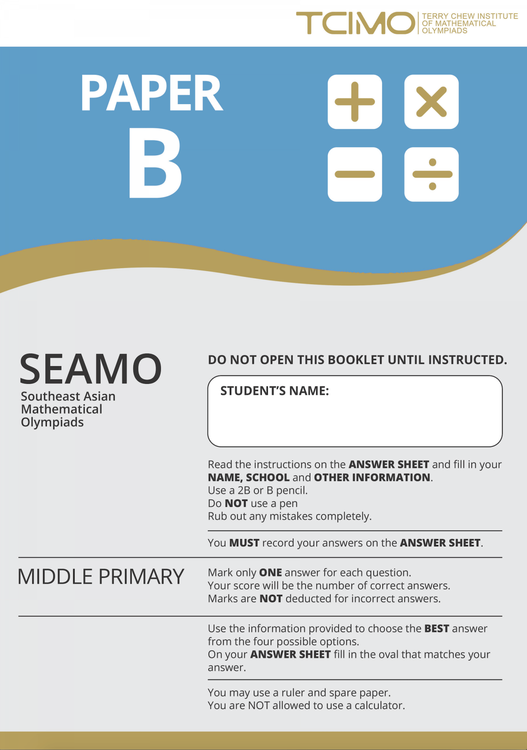 Sample Papers - SEAMO Sri Lanka