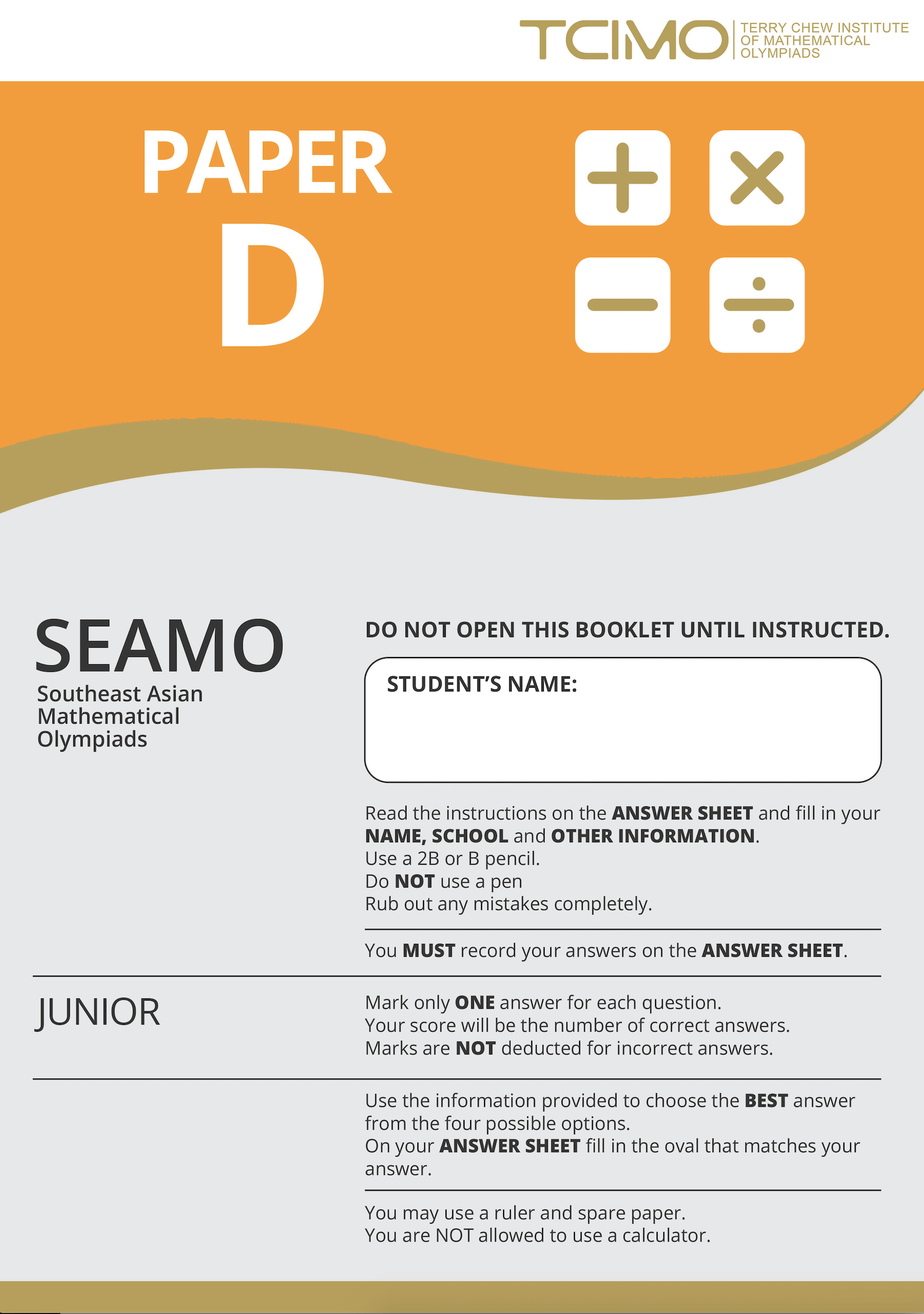 Sample Papers - SEAMO Sri Lanka